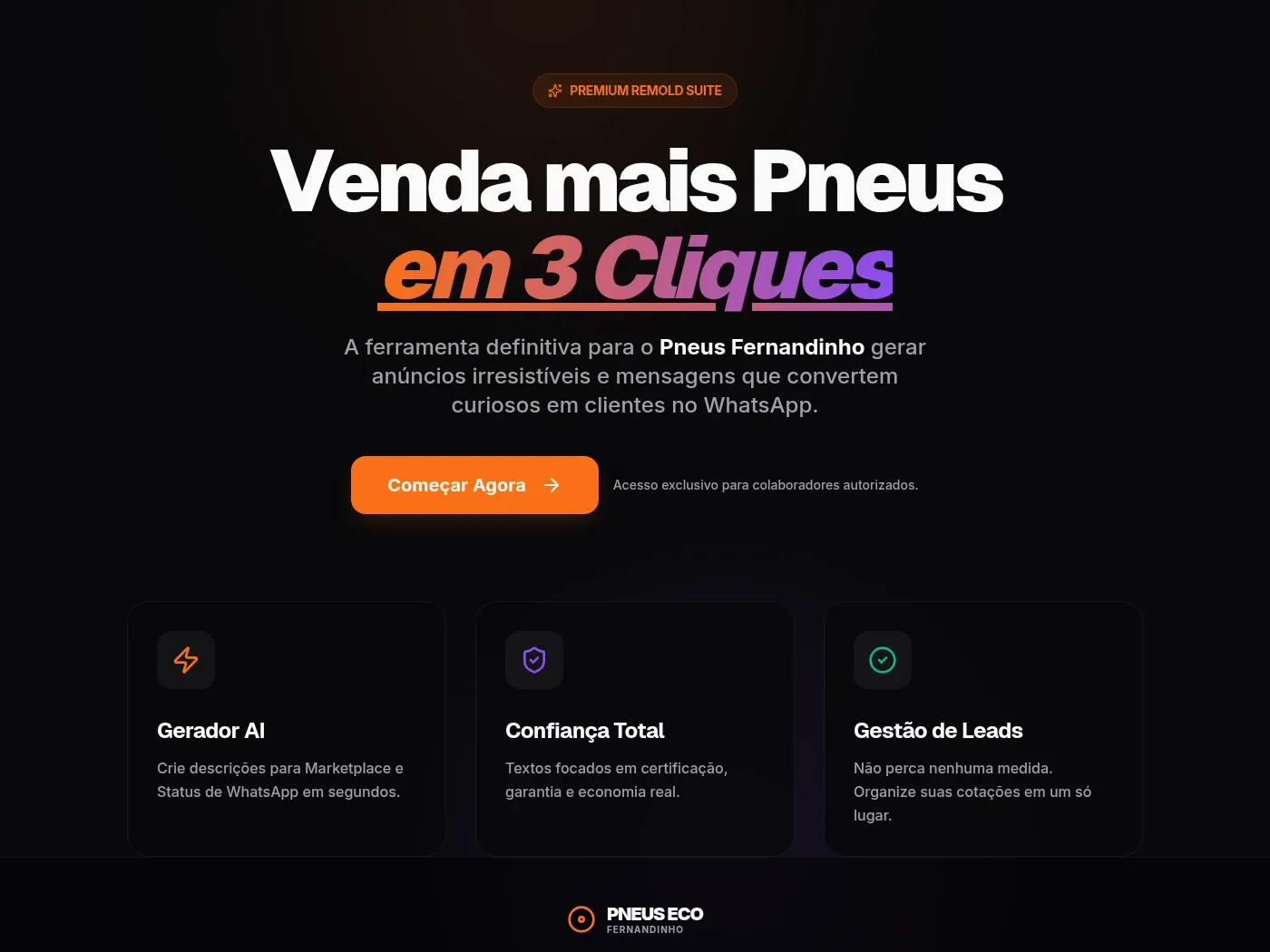 Pneus Eco Selling Suite