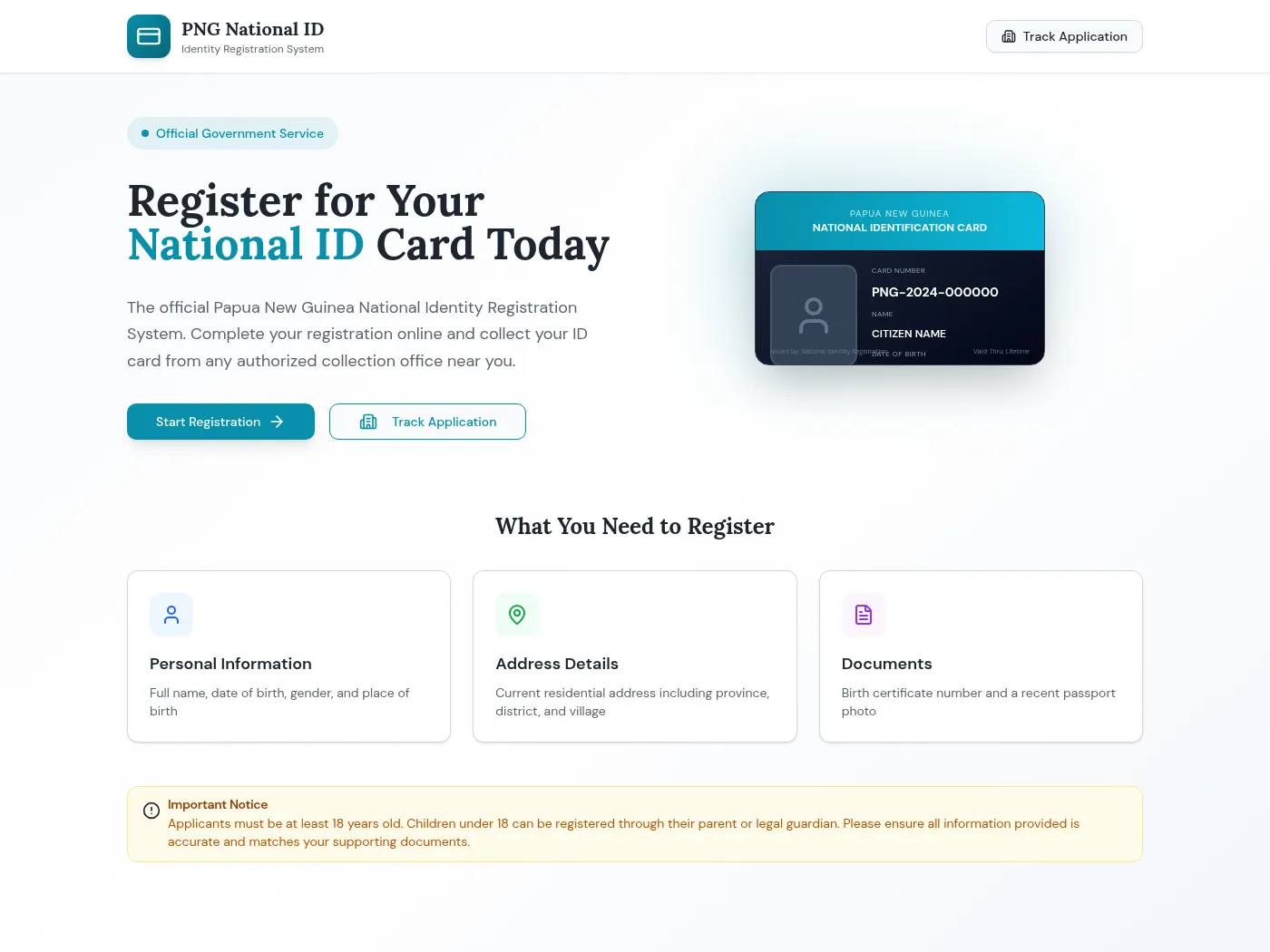 PNG ID Registration App