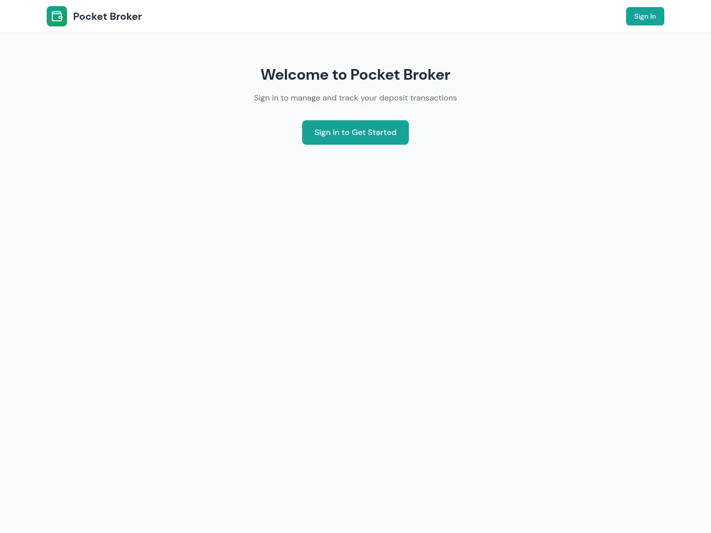 Pocket Broker Deposits