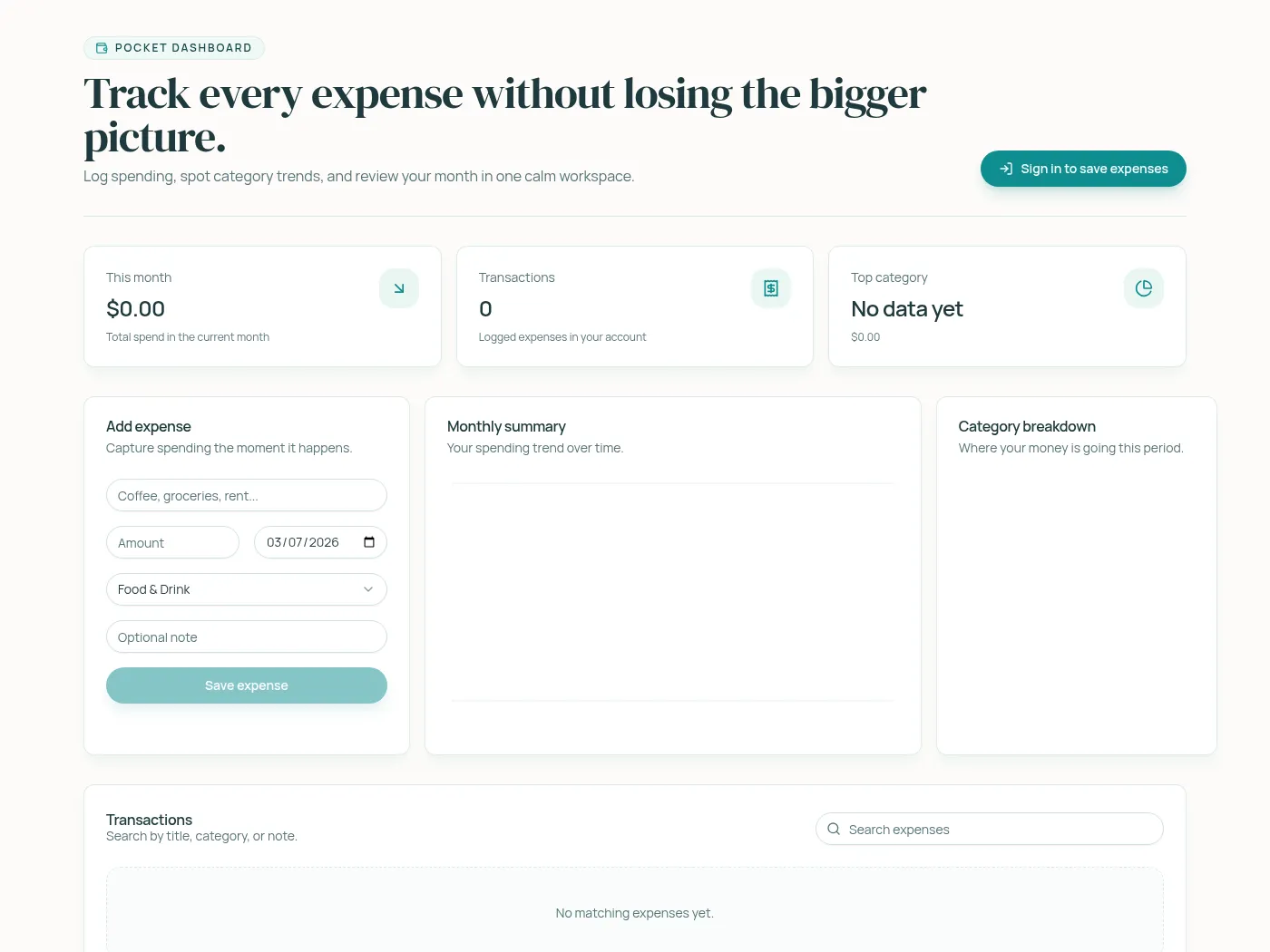Pocket Finance Tracker