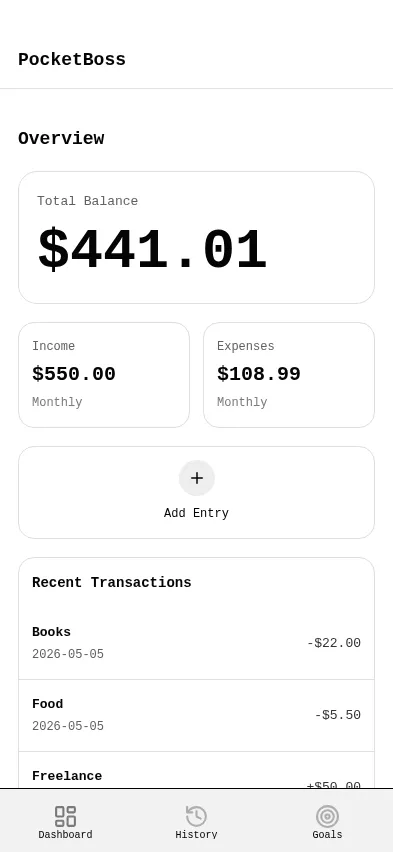 PocketBoss Money Tracker