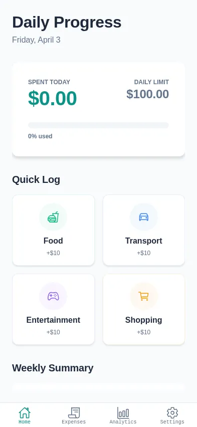 PocketLimit Budget App