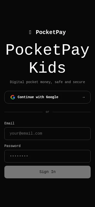 PocketPay Kids App