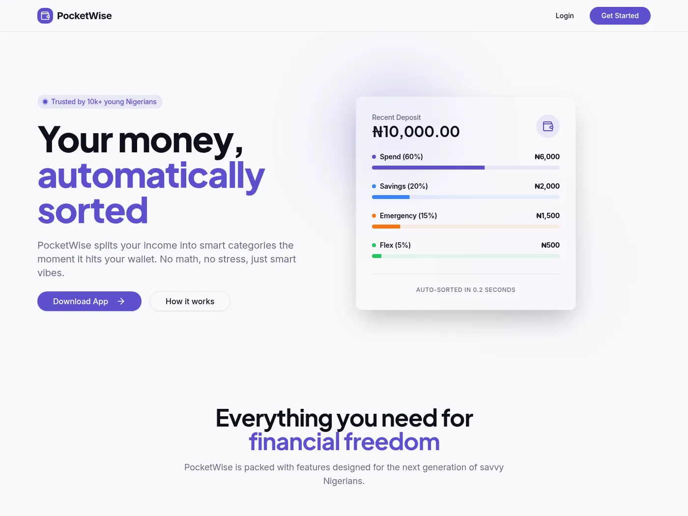 PocketWise Landing Page