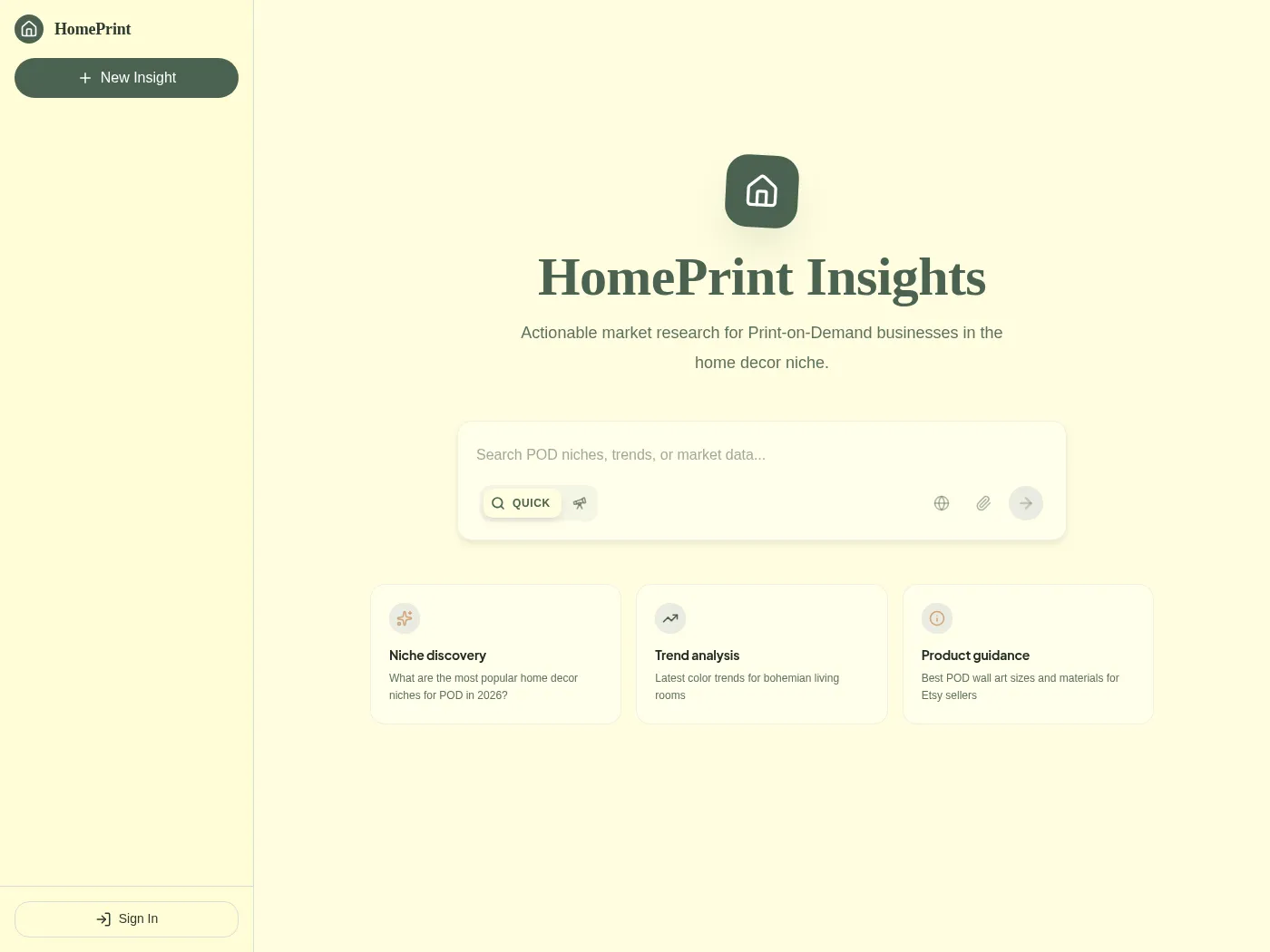 Print-on-Demand Home Insights