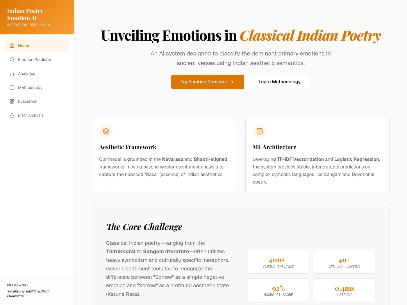 Indian Poetry Emotion AI