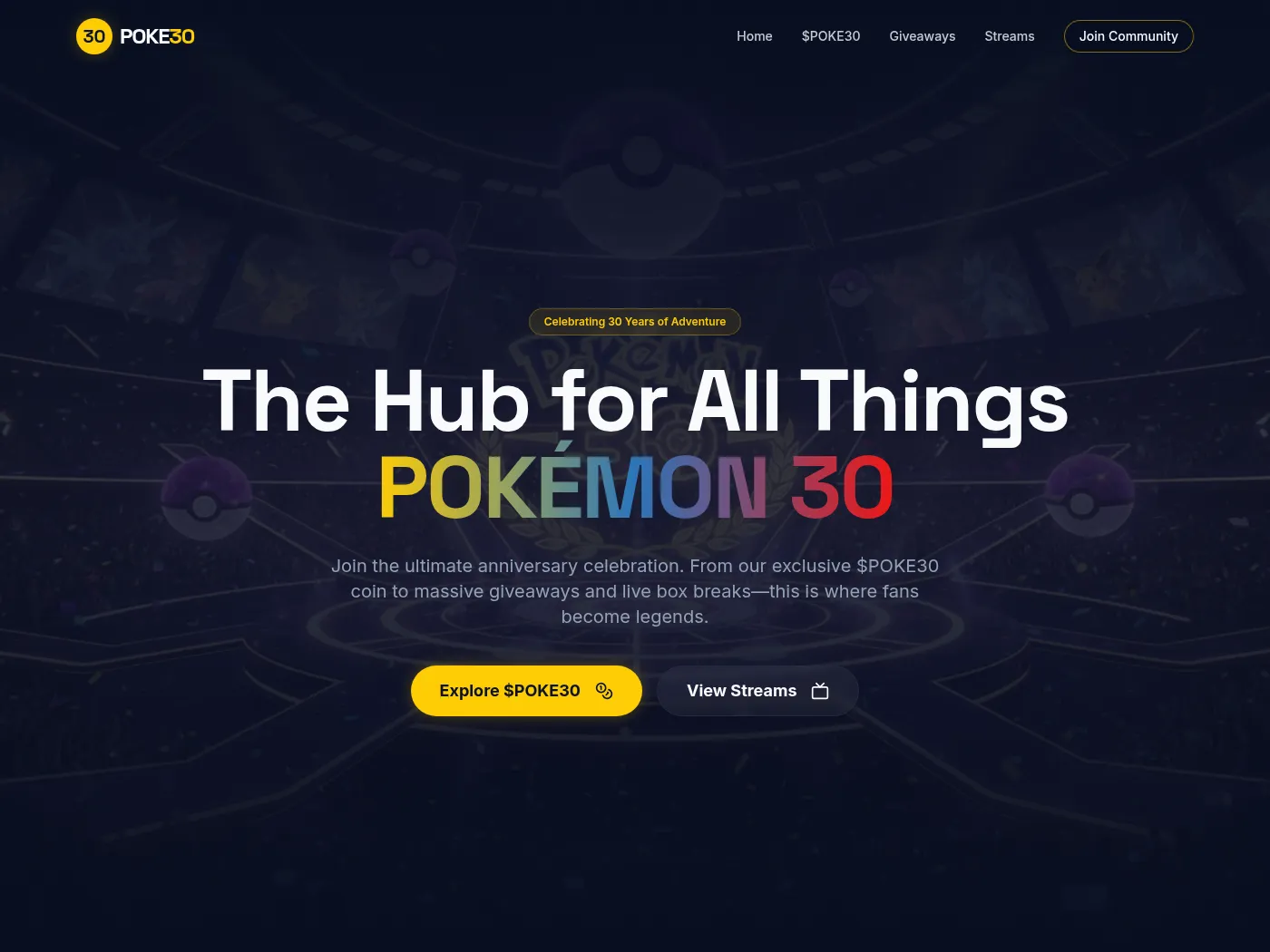 Poke 30 Anniversary Hub