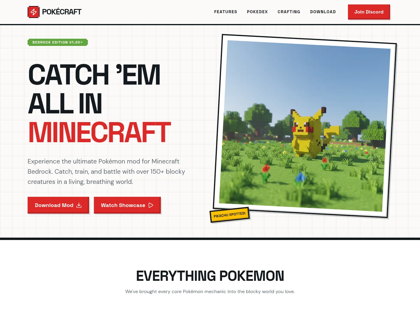 Pokécraft Bedrock Mod