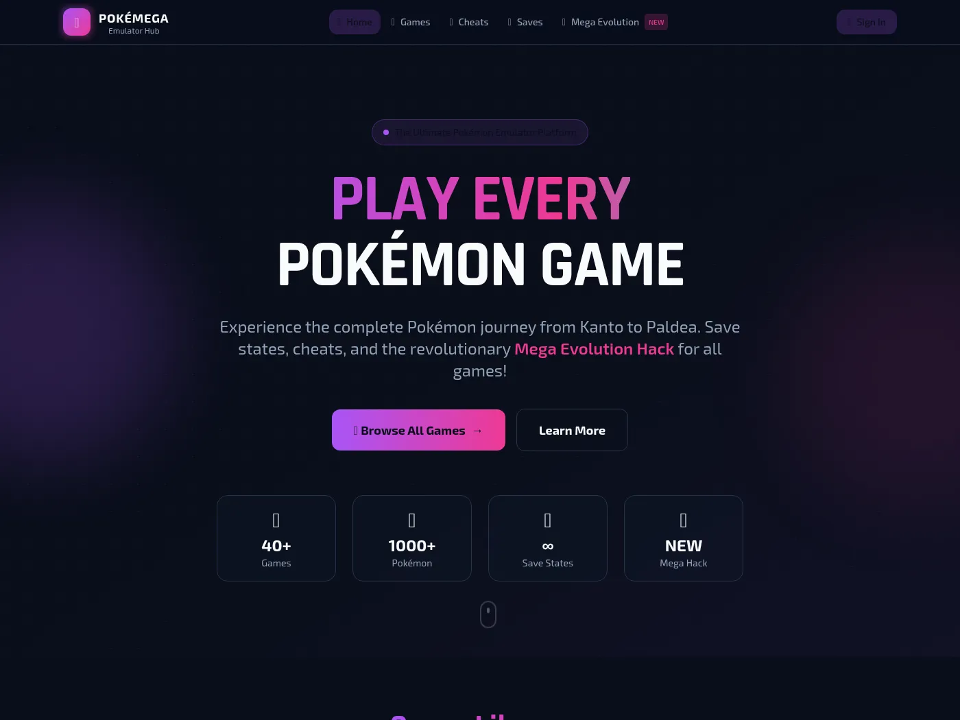 PokéMega Emulator Hub