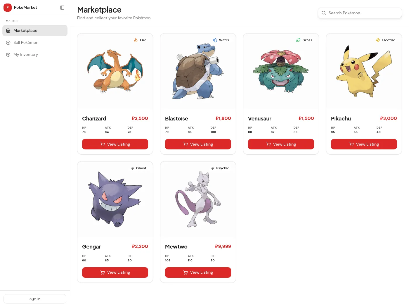 Pokémon Market