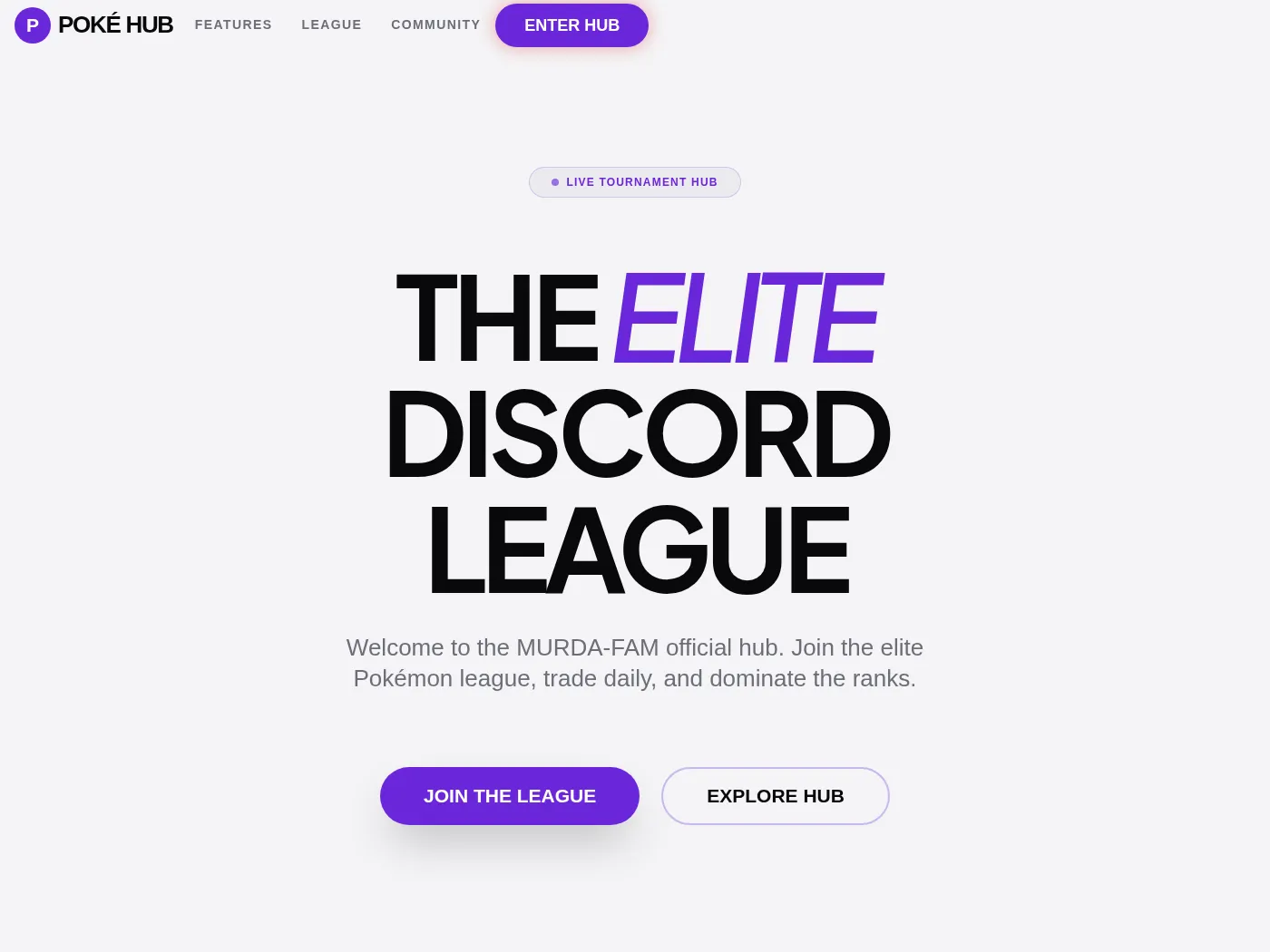 Pokémon Server League Hub