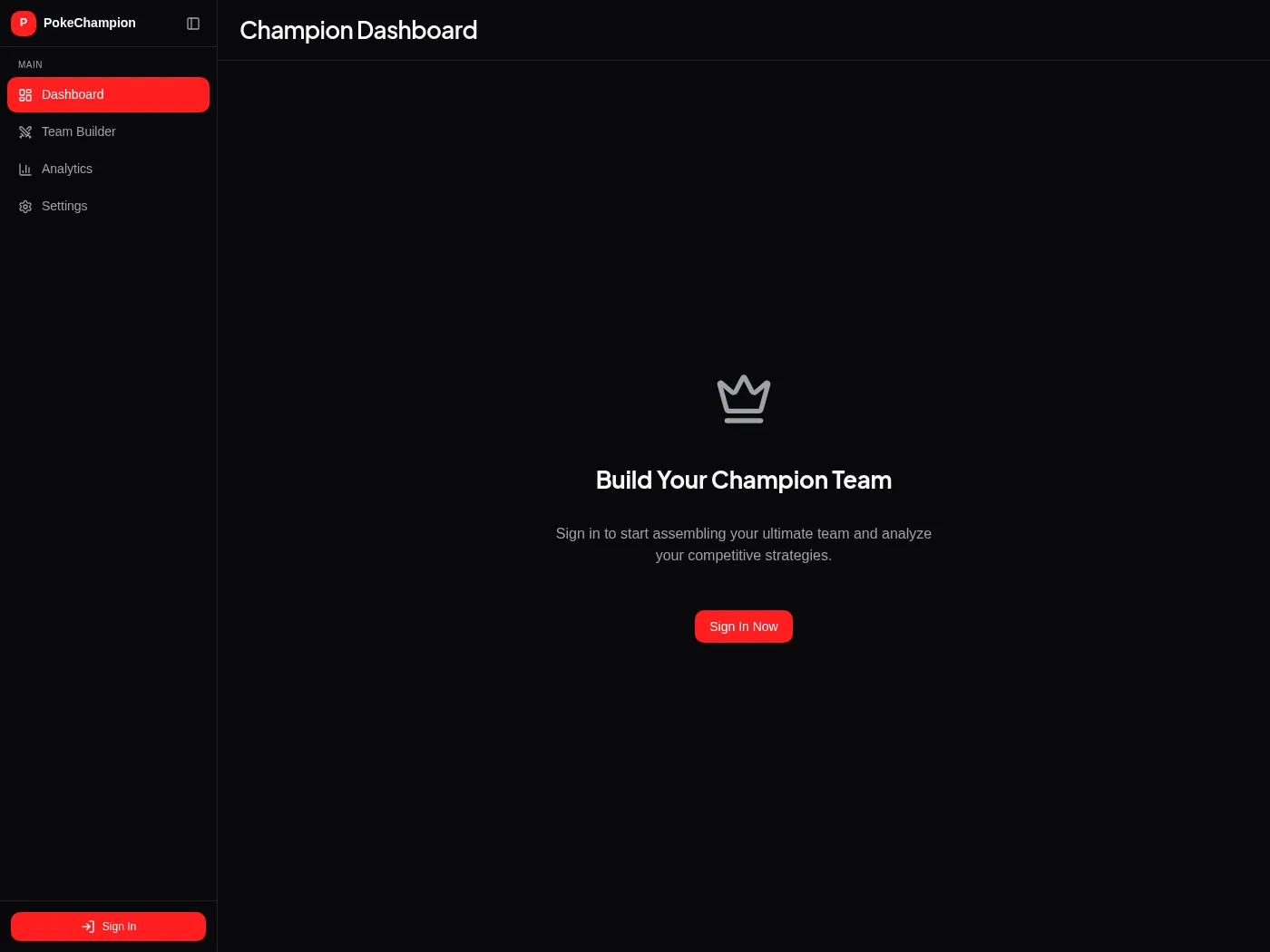 Pokémon Champion Team Builder