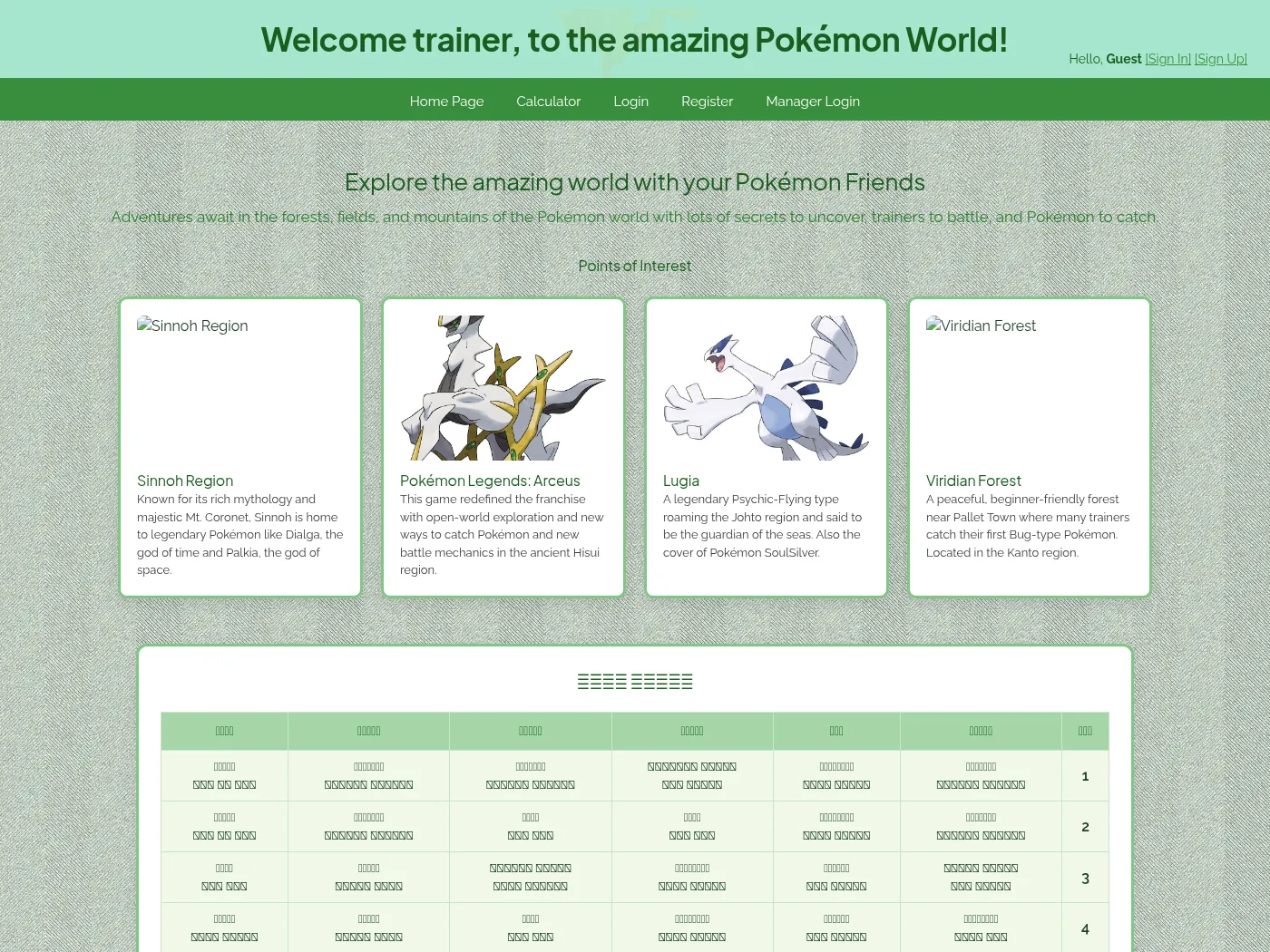 Pokemon Web Management Suite