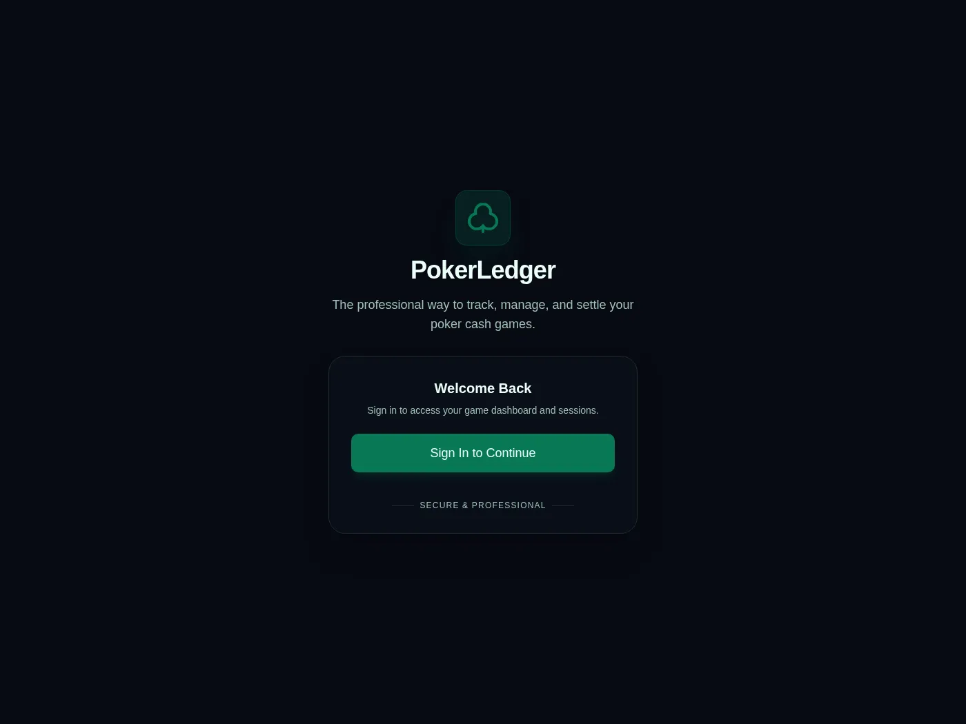 Poker Cash Game Ledger