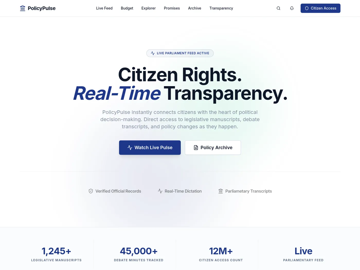 PolicyPulse Landing Page