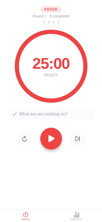 Pomodoro Mobile Focus Timer