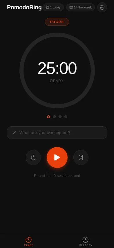 PomodoRing Mobile Timer
