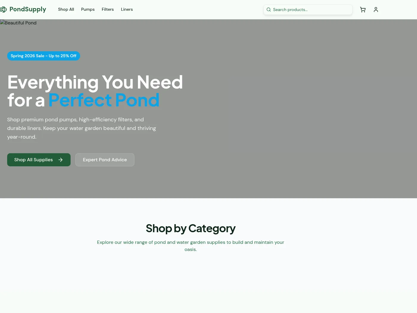 PondSupply Shop Experience
