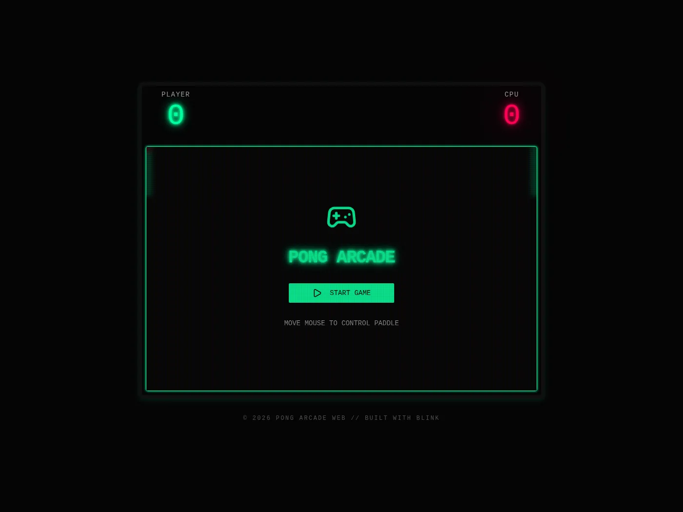 Pong Arcade Web