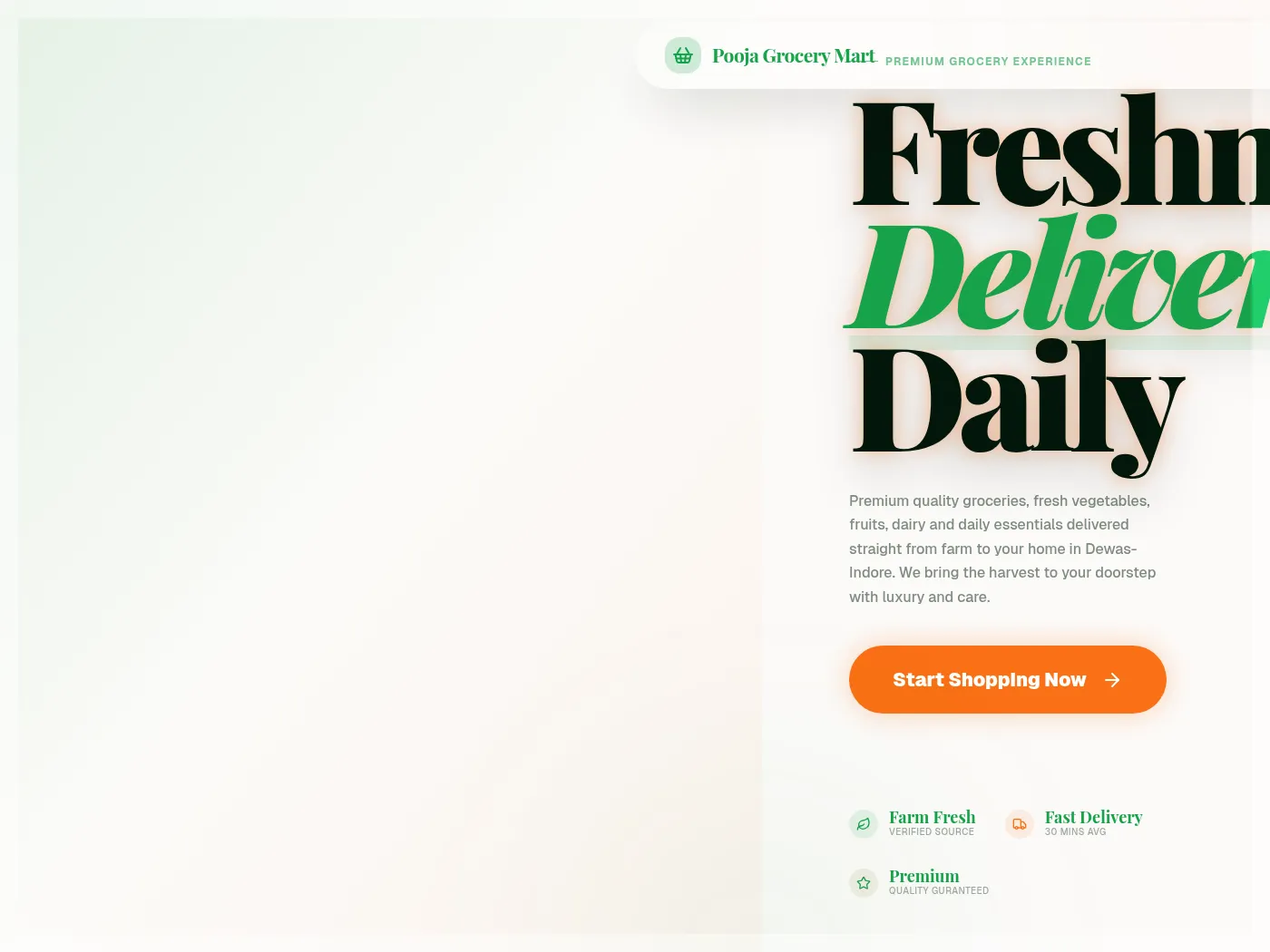 Pooja Grocery 3D Homepage