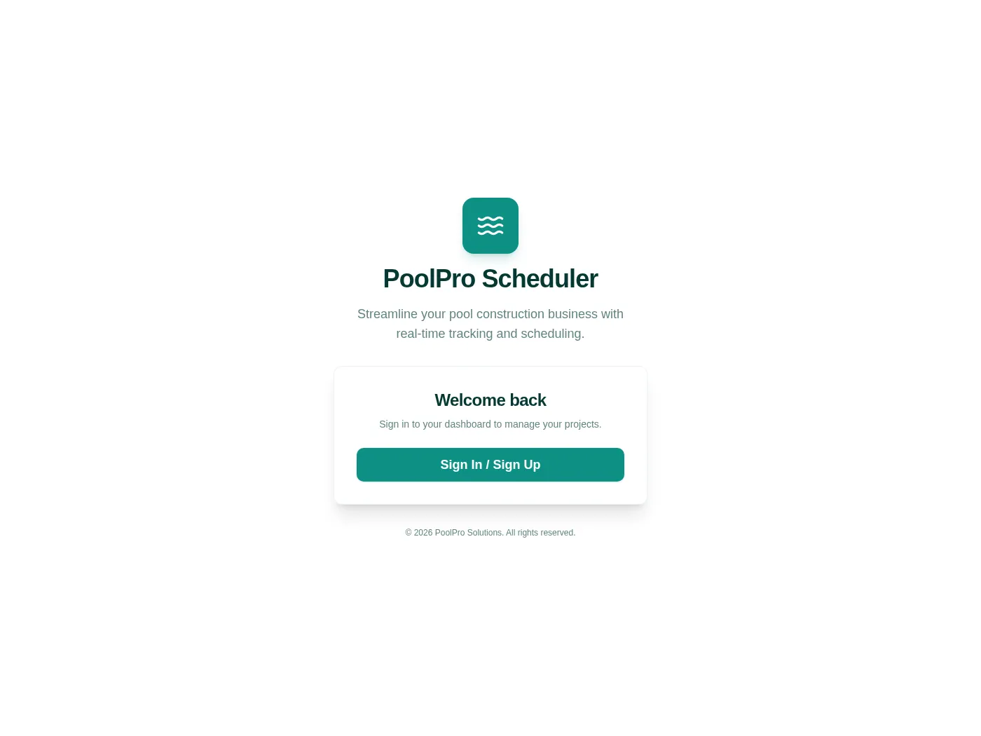 Pool Project Scheduler