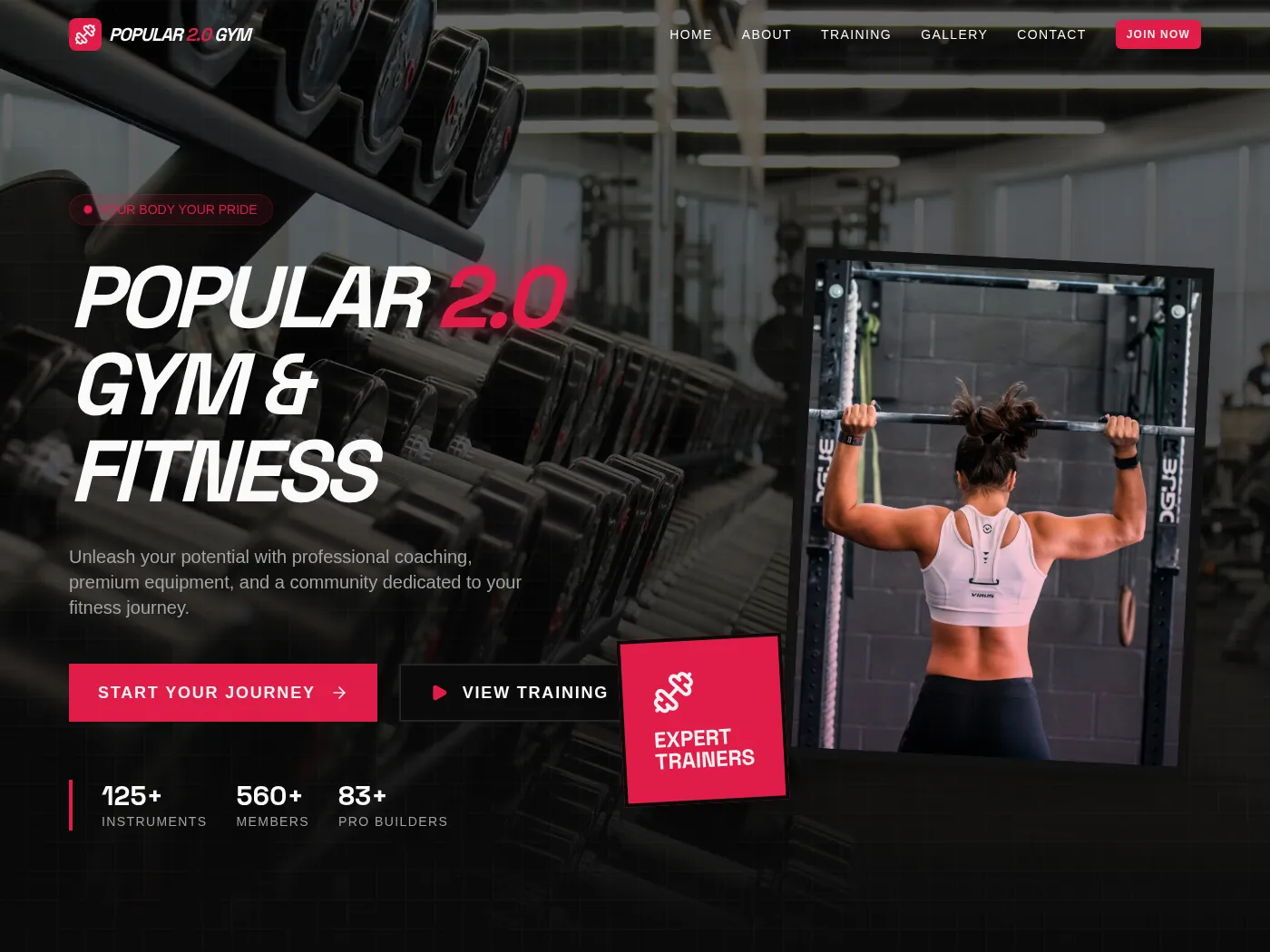 Popular Gym Website