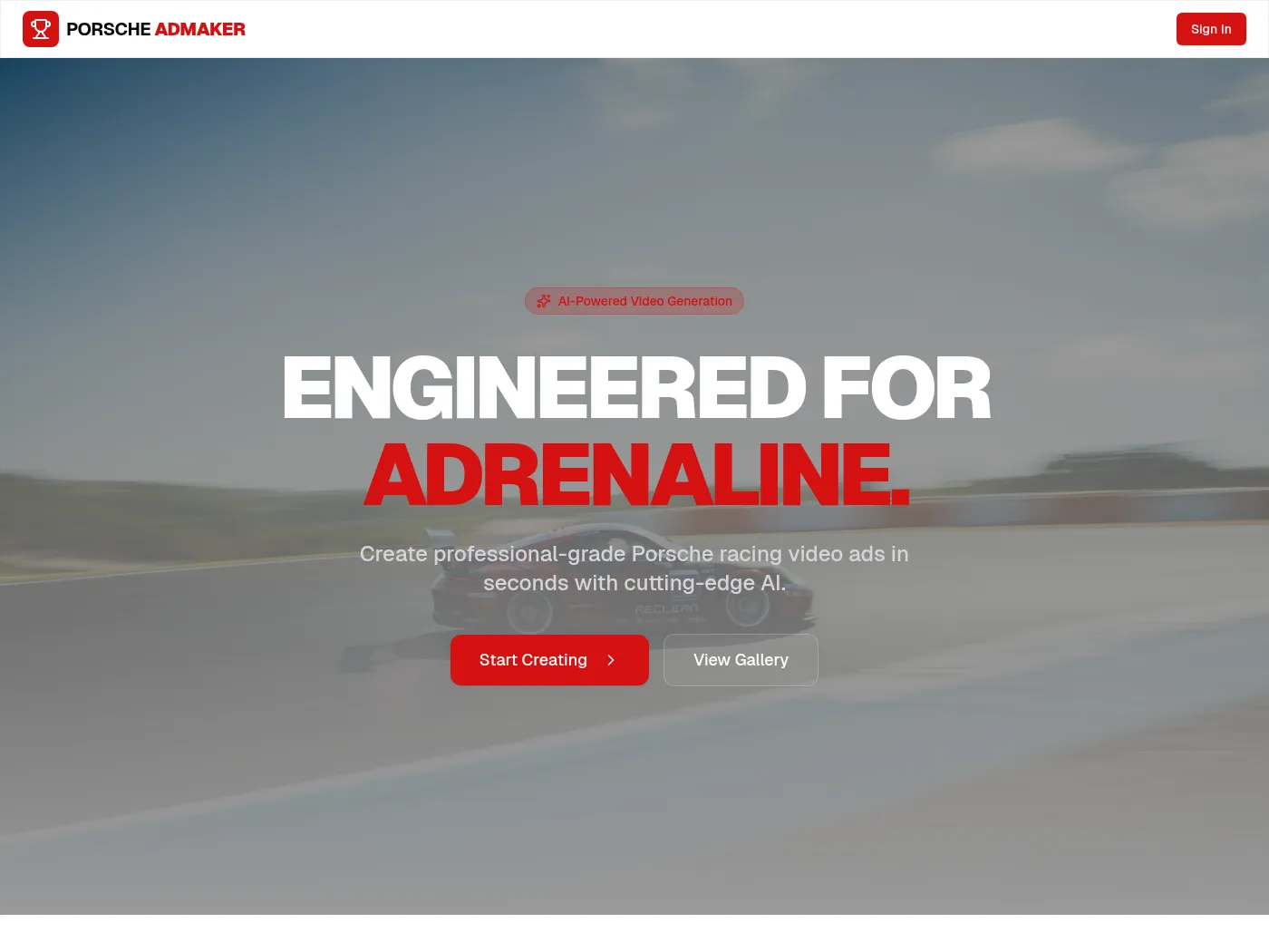 Porsche Racing Ad Maker