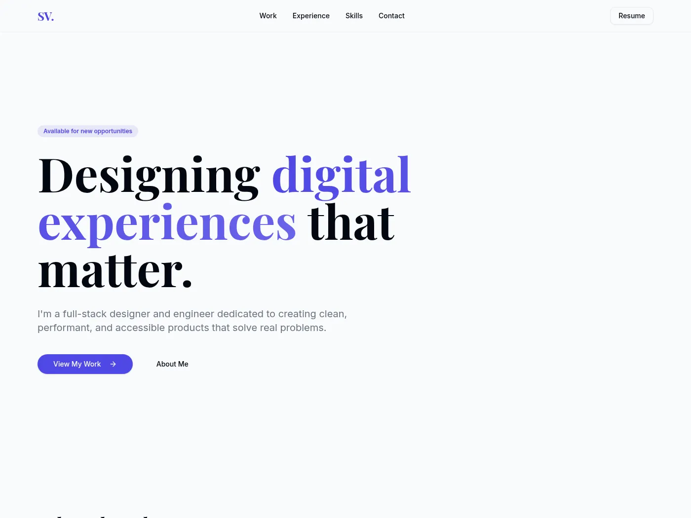 Showcase CV Portfolio