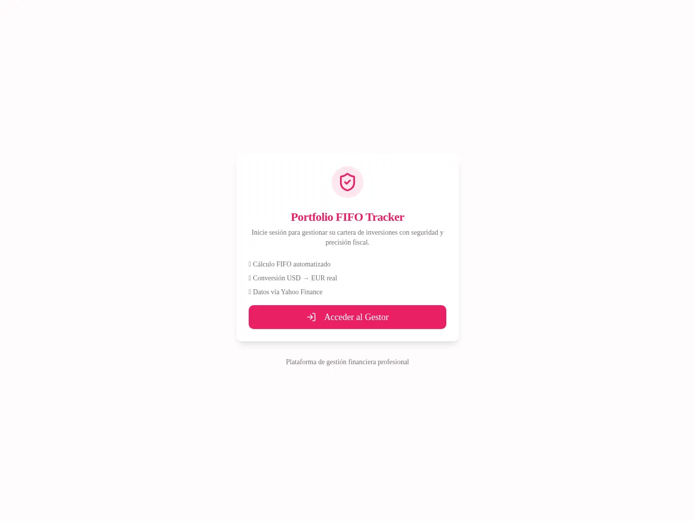 Portfolio FIFO Tracker
