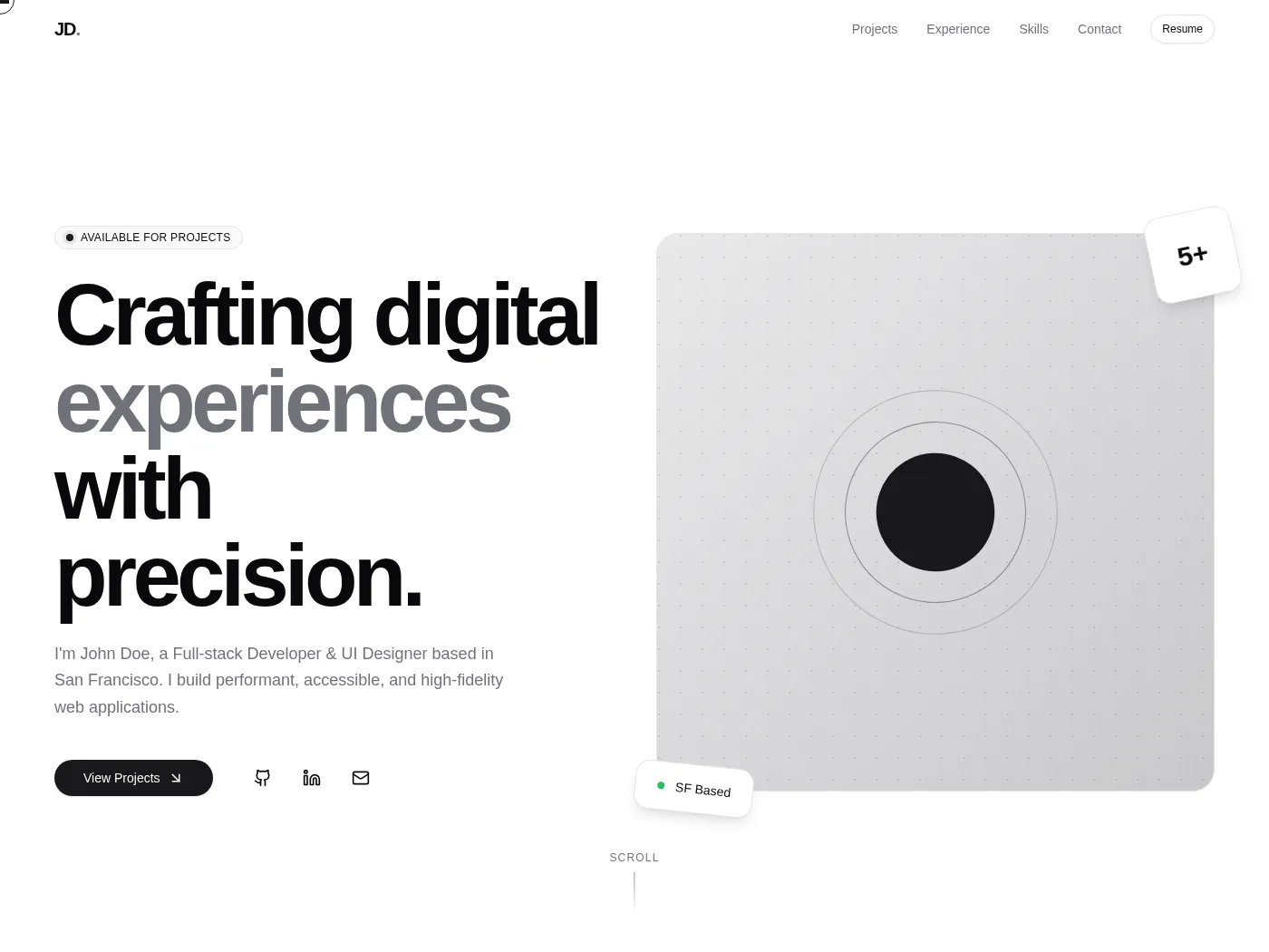 Portfolio UI Landing