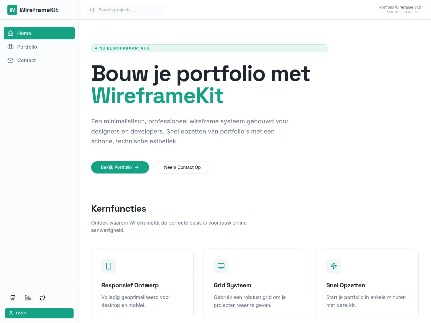 Portfolio Wireframe Kit