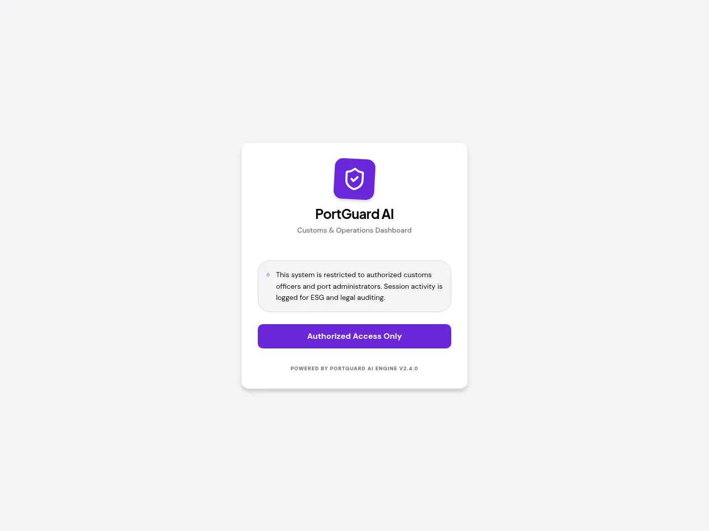 PortGuard AI Dashboard