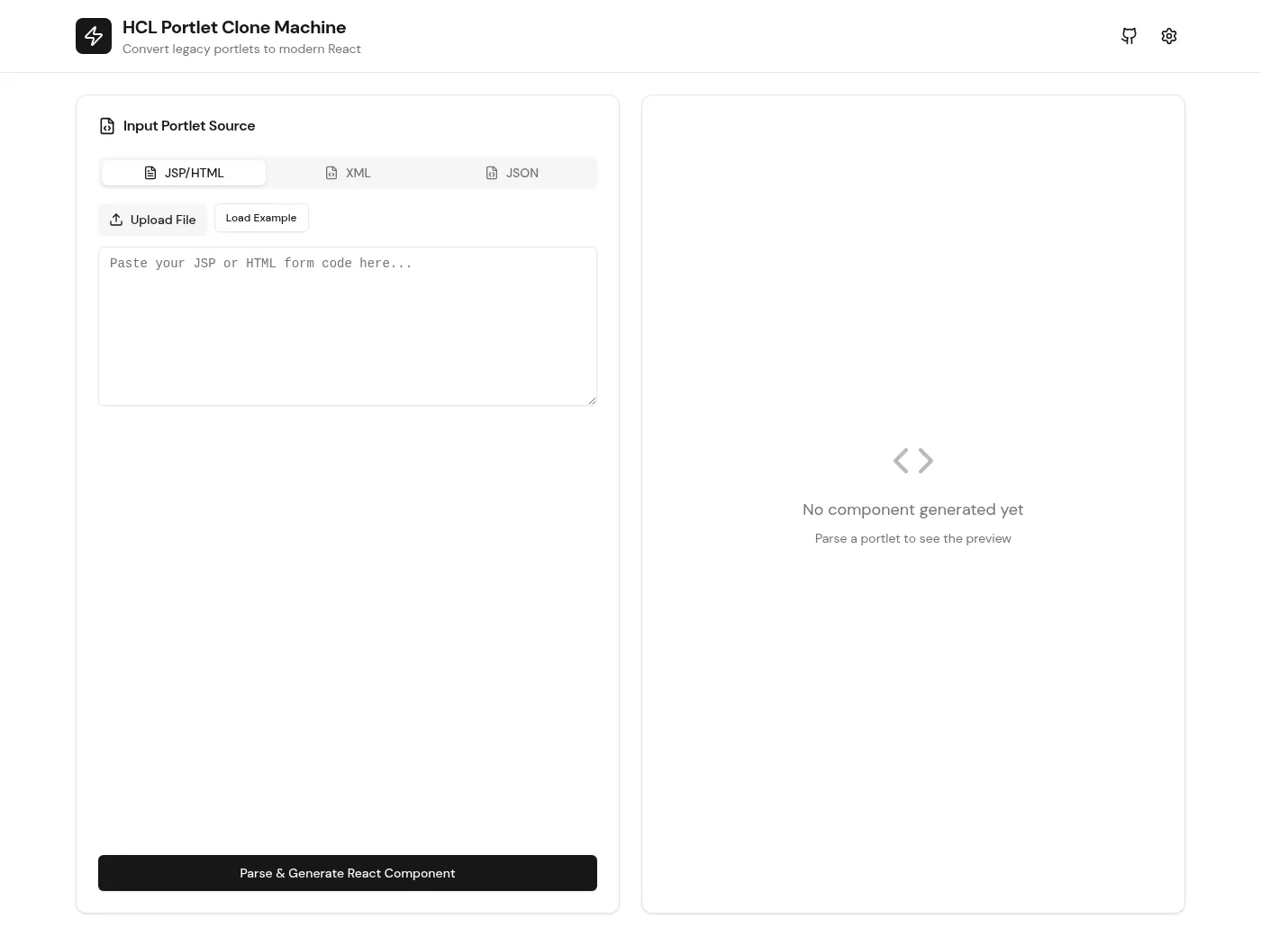 Portlet Clone UI Machine