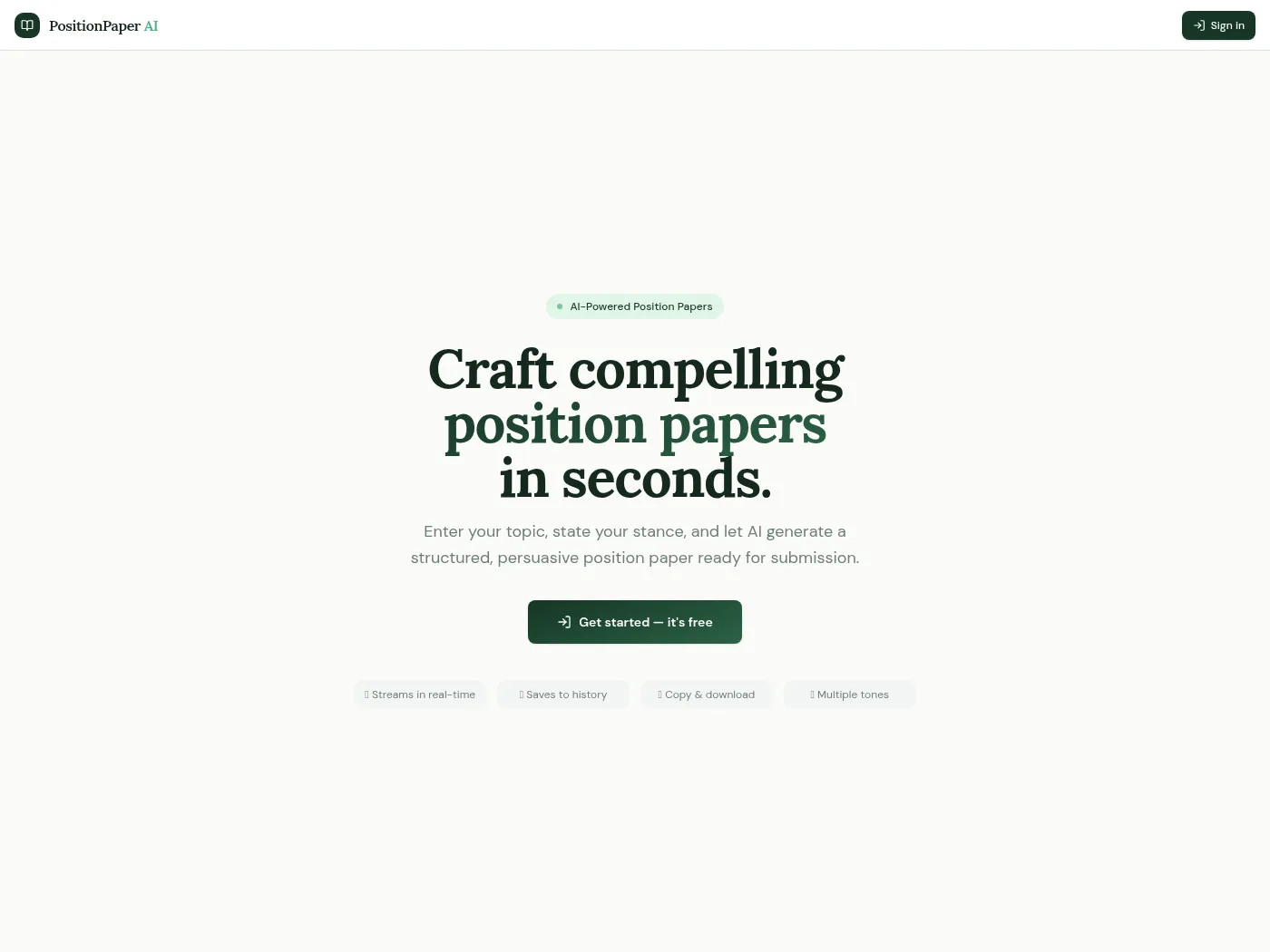PositionPaper AI