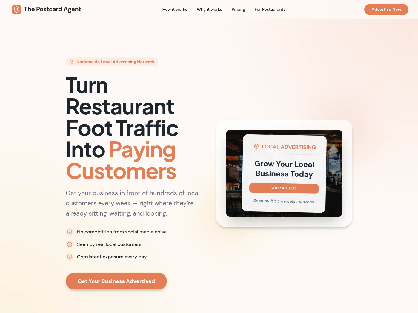 Postcard Agent Landing Page