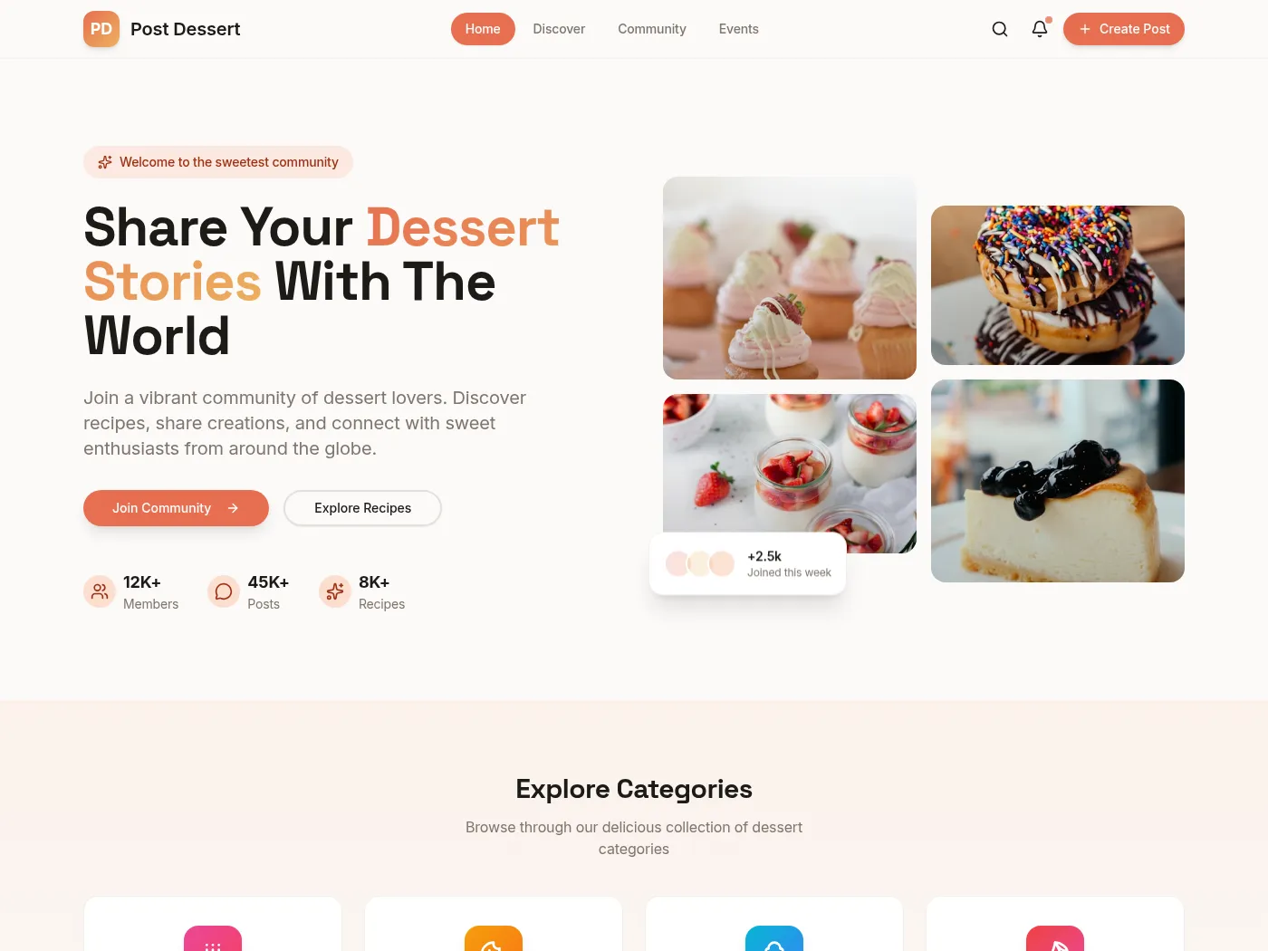 PostDessert Community Hub