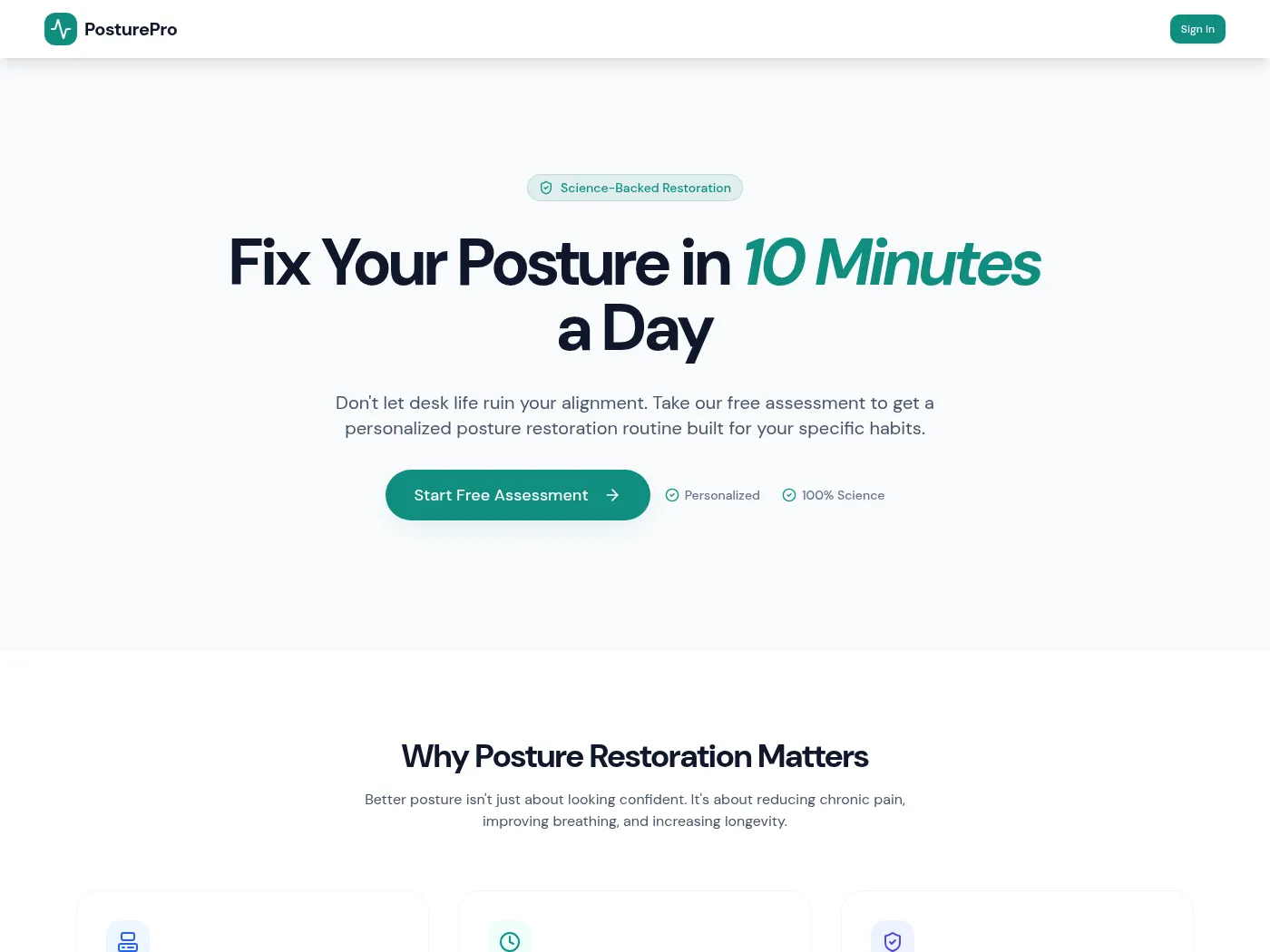 Posture Pro Landing