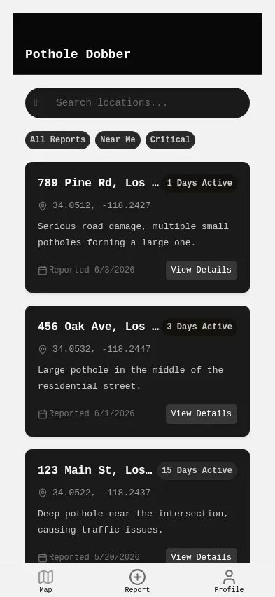 Pothole Reporter App