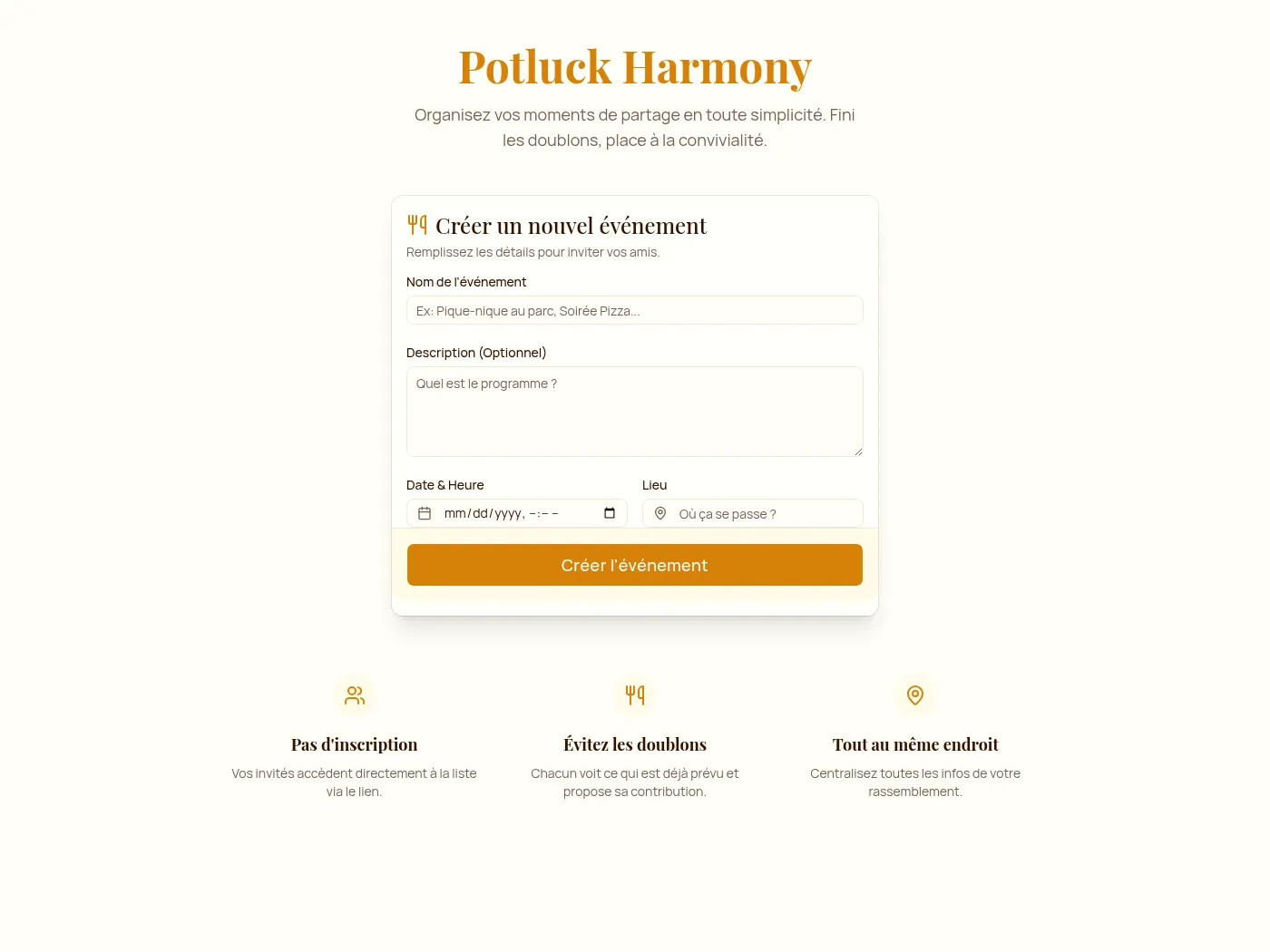 Potluck Organizer