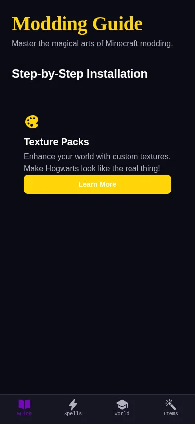 Wizarding World Mod Guide