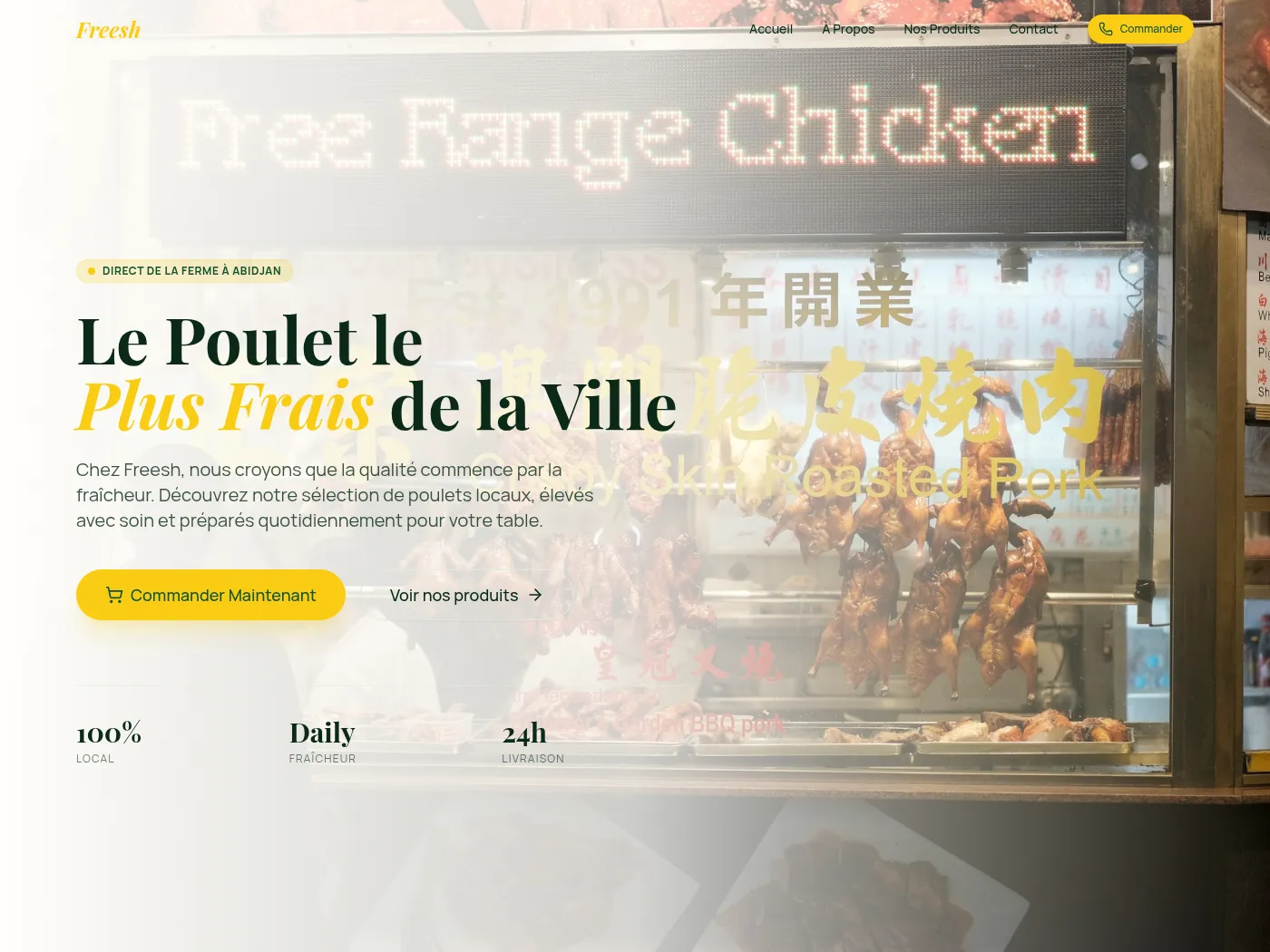 Poulet Frais Vitrine