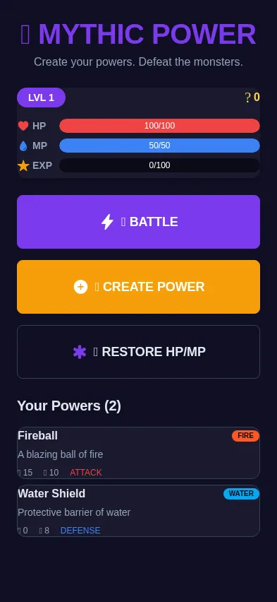 Mythic Power Battle