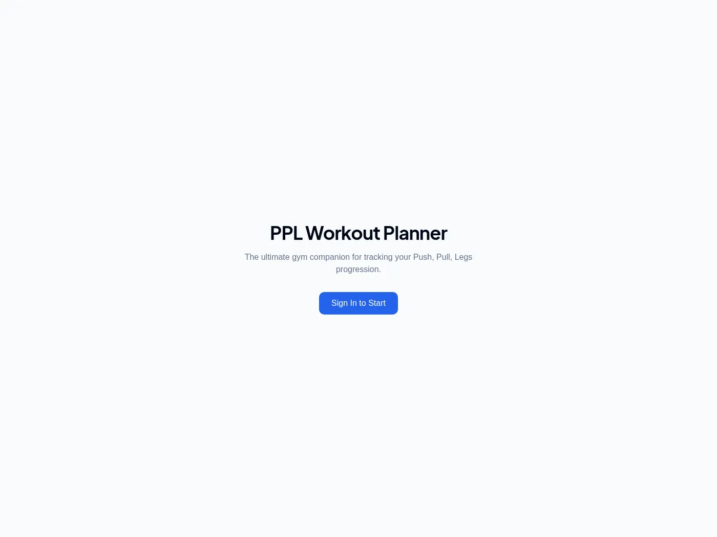 PPL Workout Planner