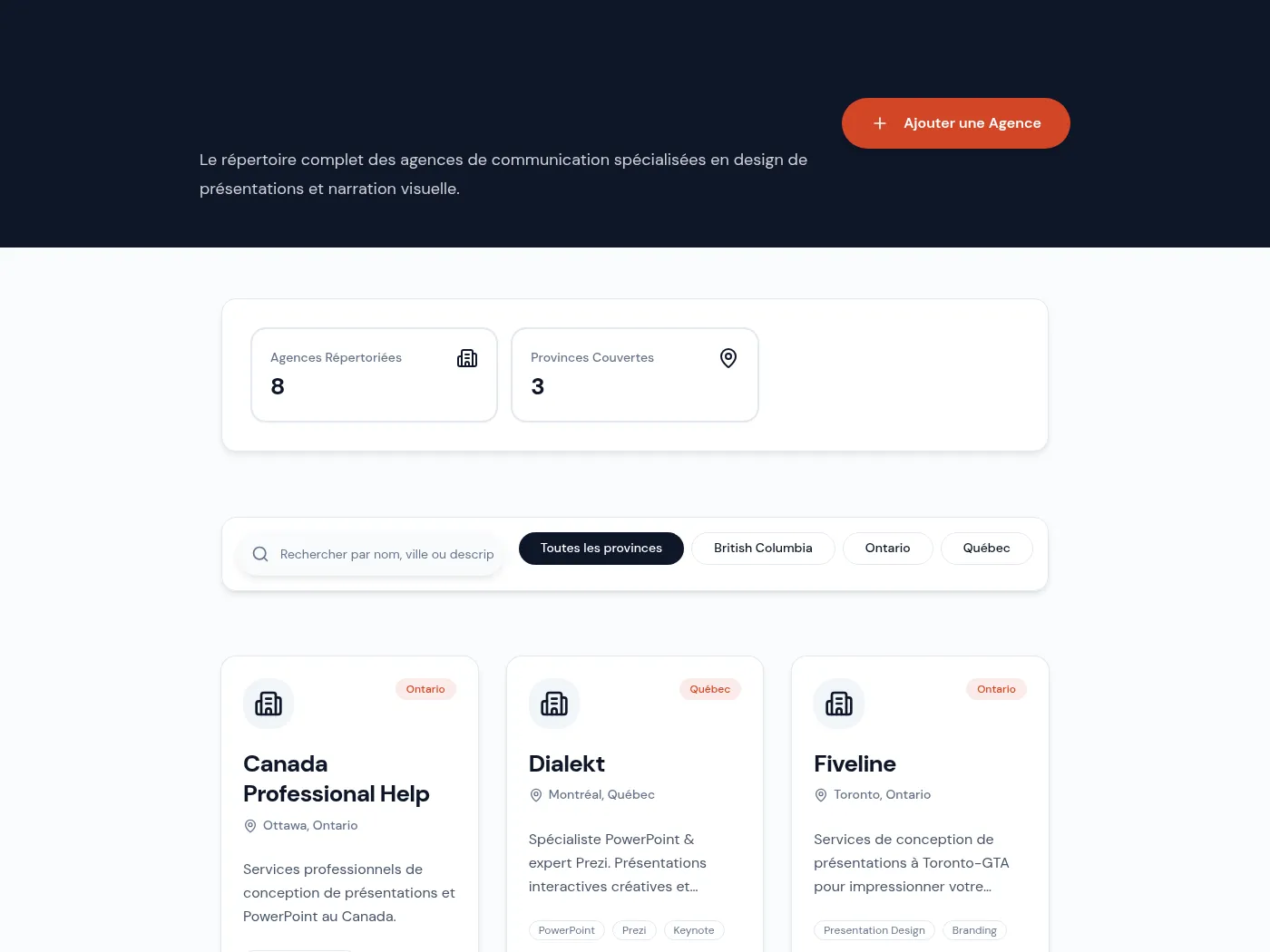 PowerPoint Agencies Finder