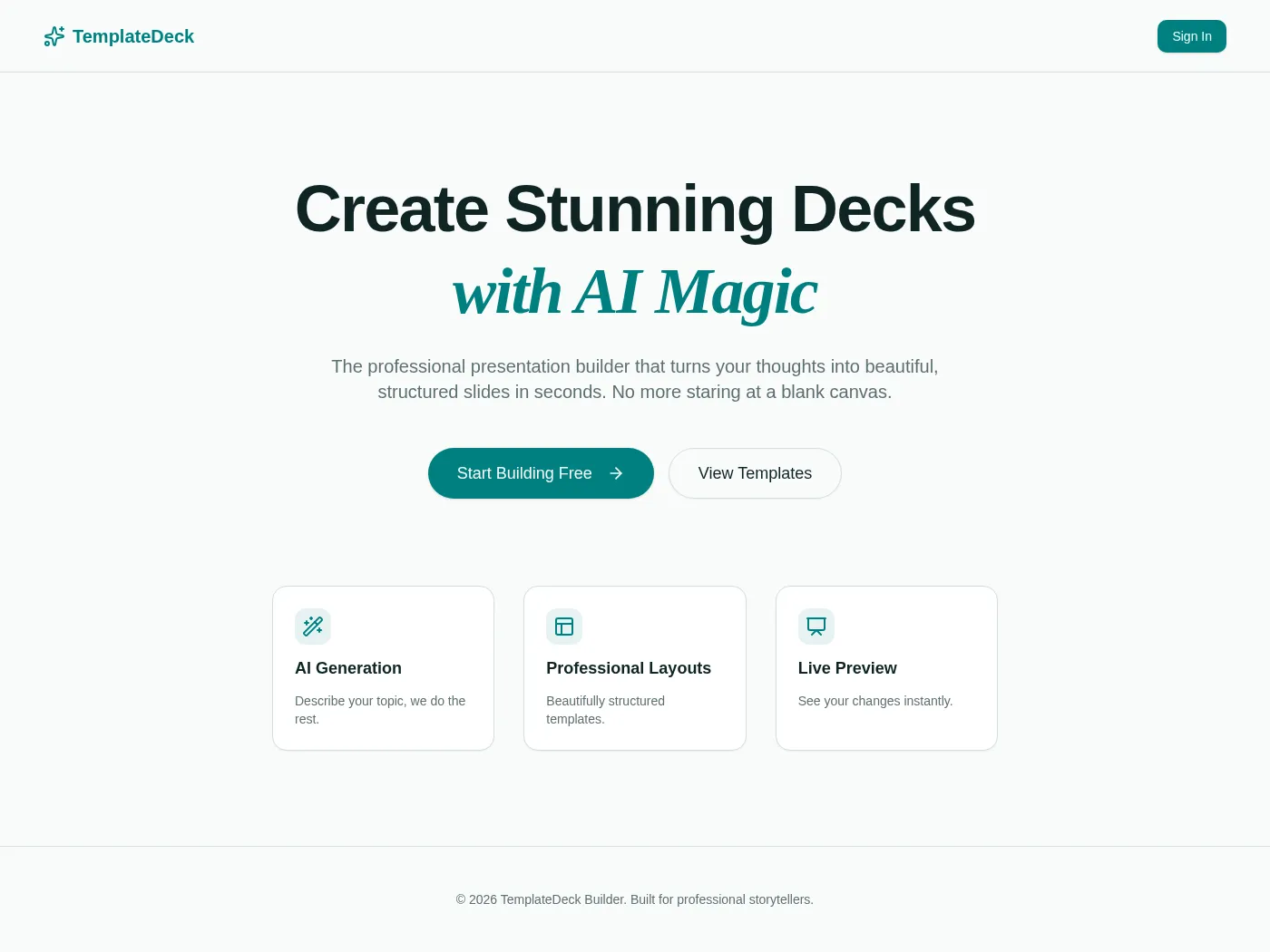 TemplateDeck Builder