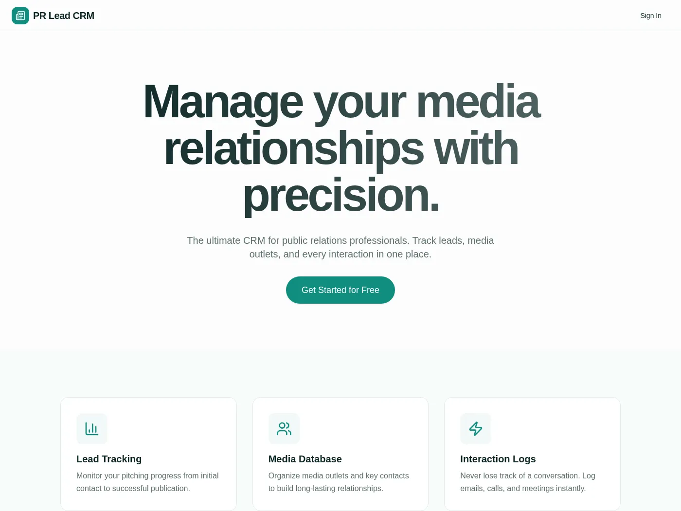PR Lead Tracker CRM