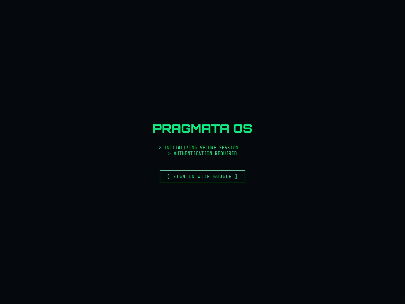 PRAGMATA OS Terminal Planner