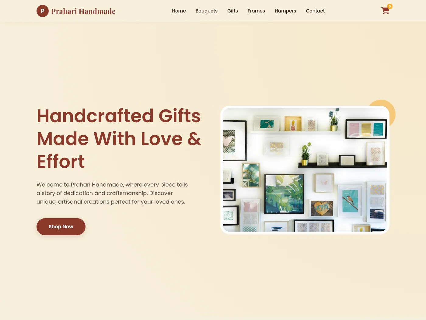 Prahari Handmade Homepage