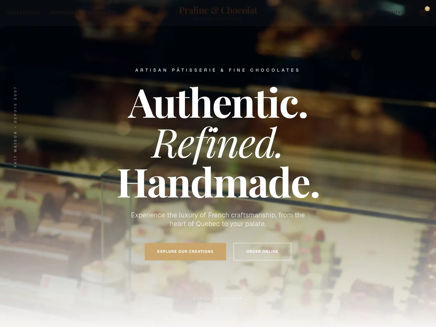 Praline & Chocolat Website