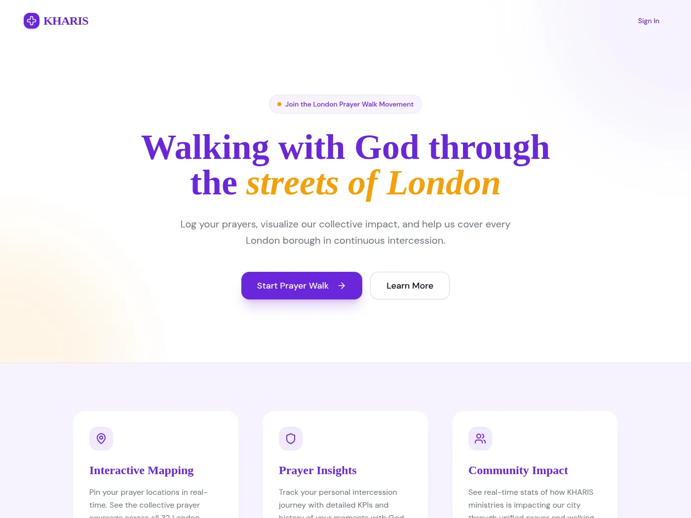 Prayer Walk Dashboard